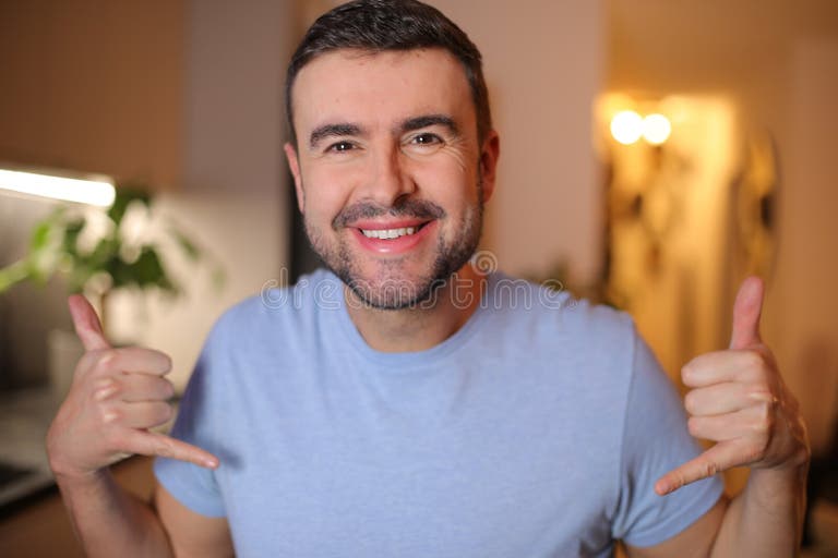 Man Doing the "shaka" Sign Stock Image - Image of fist, expression ...