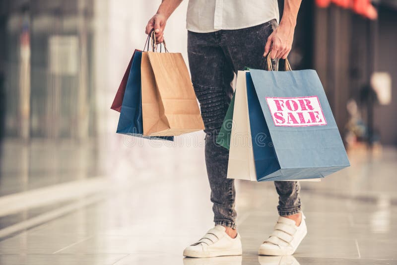 Man doing shopping stock photo. Image of clothes, cheerful - 88601680