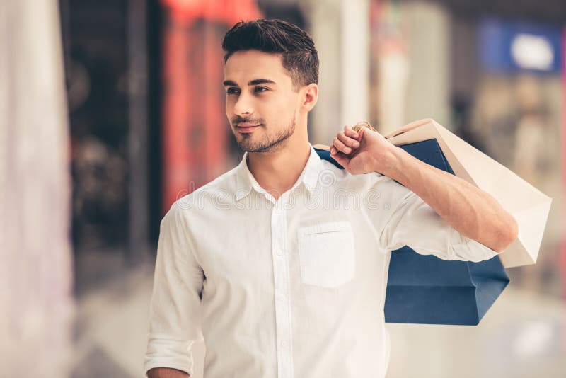 Man doing shopping stock image. Image of beauty, business - 88601849