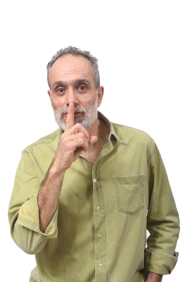 Man Doing in Silent Silence with Fingers Stock Image - Image of mouth ...