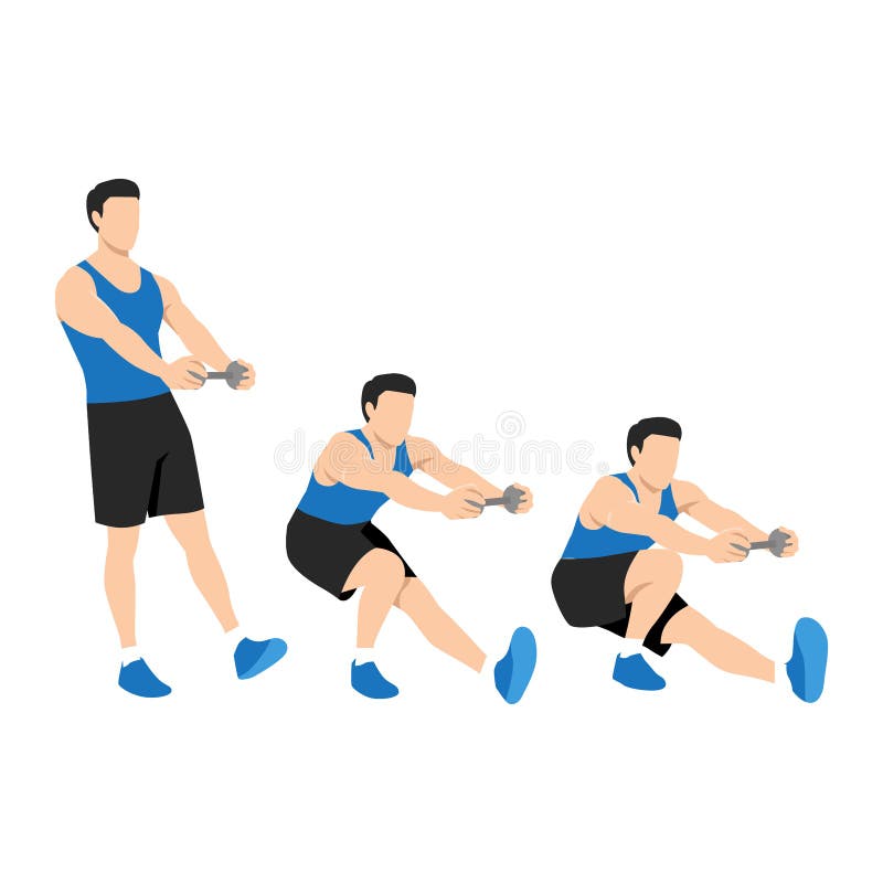 Man Doing Single Leg Dumbbell Squat Pistol Squats Exercise Stock Vector Illustration Of