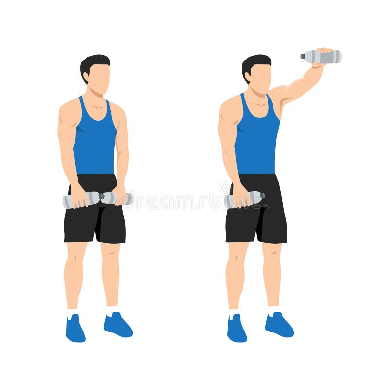 Standing Dumbbell Front Raise Stock Illustrations – 12 Standing ...