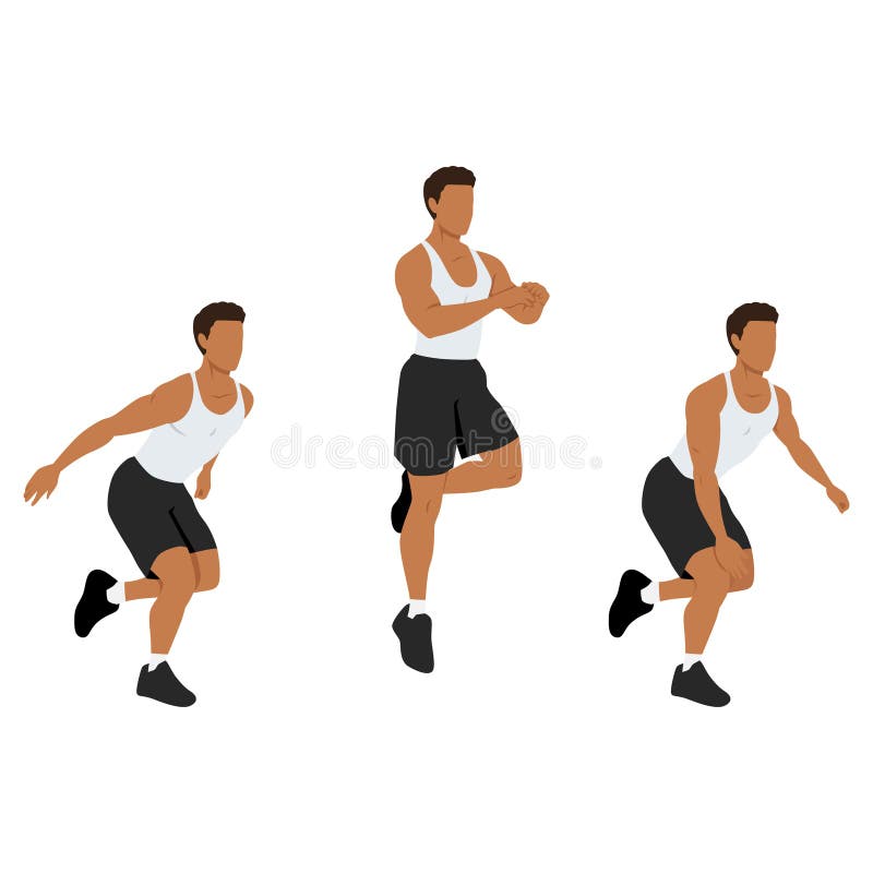 Single Leg Balance Black White Stock Illustrations – 28 Single Leg ...