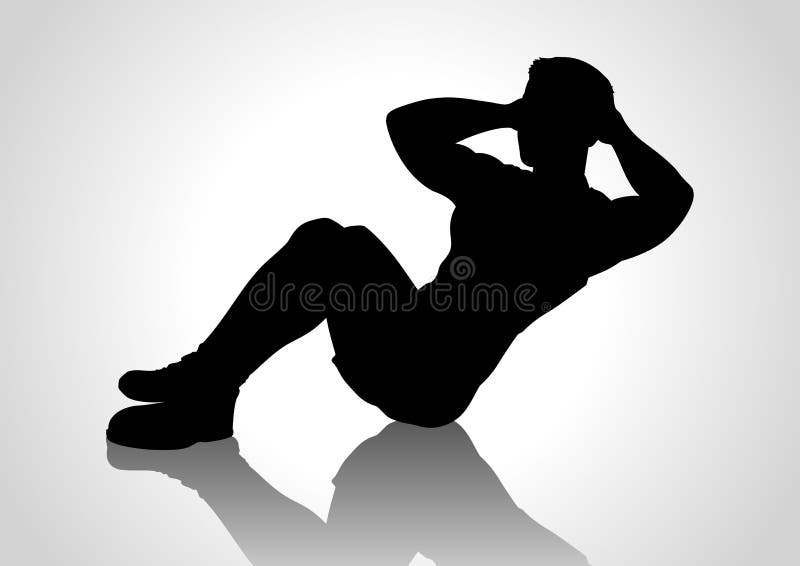 Man doing sit up stock vector. Illustration of vector - 74867003