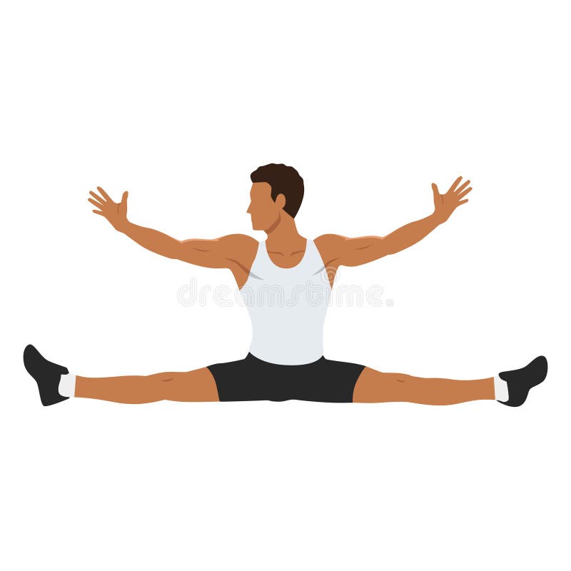 Man Doing Splits Exercise or Stretch Stock Illustration - Illustration ...