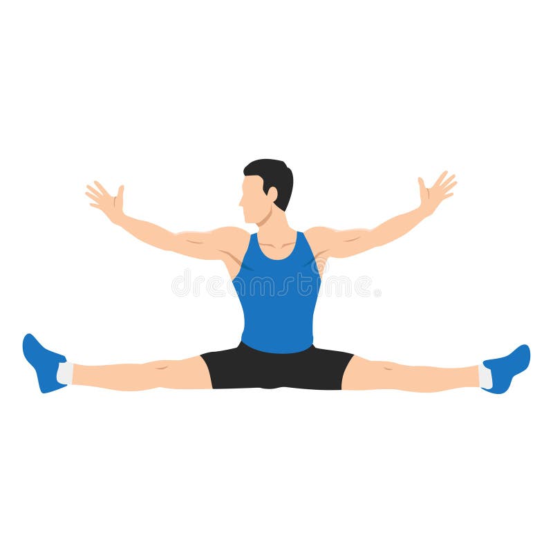 Man Doing Splits Exercise or Stretch Stock Vector - Illustration of ...