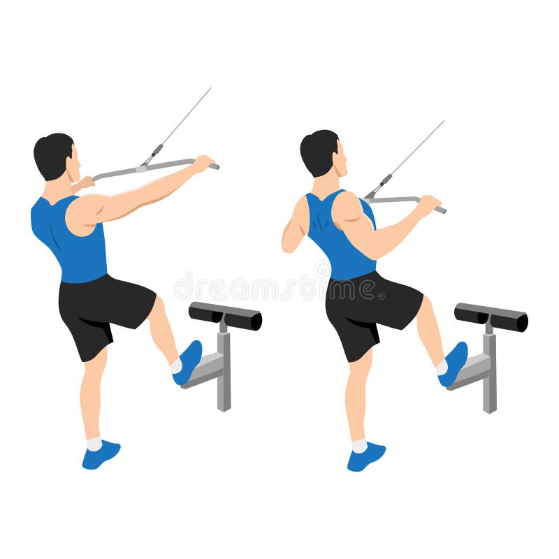 Standing Lat Pulldown Stock Illustrations – 12 Standing Lat Pulldown ...