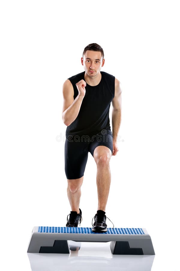 Step Aerobics with Dumbbells Stock Photo - Image of gymnastics, active ...