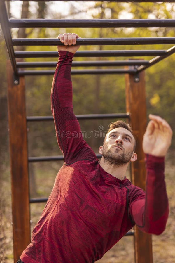 Man Doing Training Session in Street Workout Park Stock Photo - Image ...