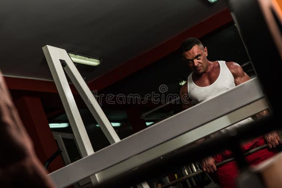 Man Doing Trap Exercises stock image. Image of exercises - 33976315