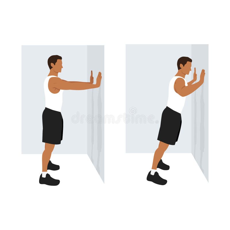 Wall Push Ups Stock Illustrations – 56 Wall Push Ups Stock ...