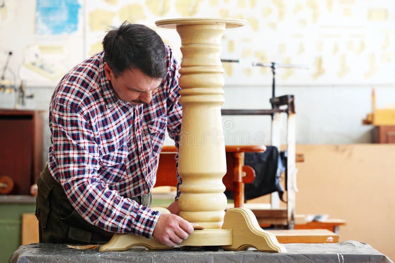 Man Doing Woodwork in a Carpentry Stock Image - Image of carpenter ...