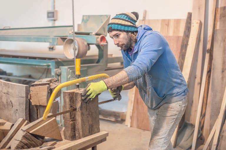 Man Doing Woodwork in Carpentry Stock Photo - Image of carpenter ...