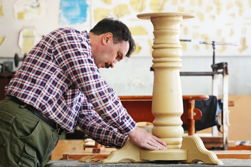 Man Doing Woodwork in a Carpentry Stock Image - Image of hammer ...