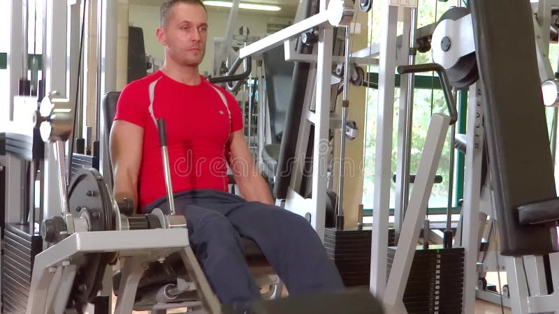 Man Doing Abs Workout on Exercise Mat in Gym Stock Video - Video of ...