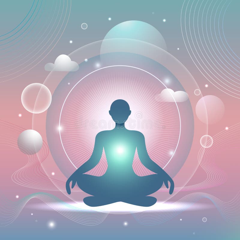 Meditation Illustration Meditating Man Isolated Stock Illustrations ...