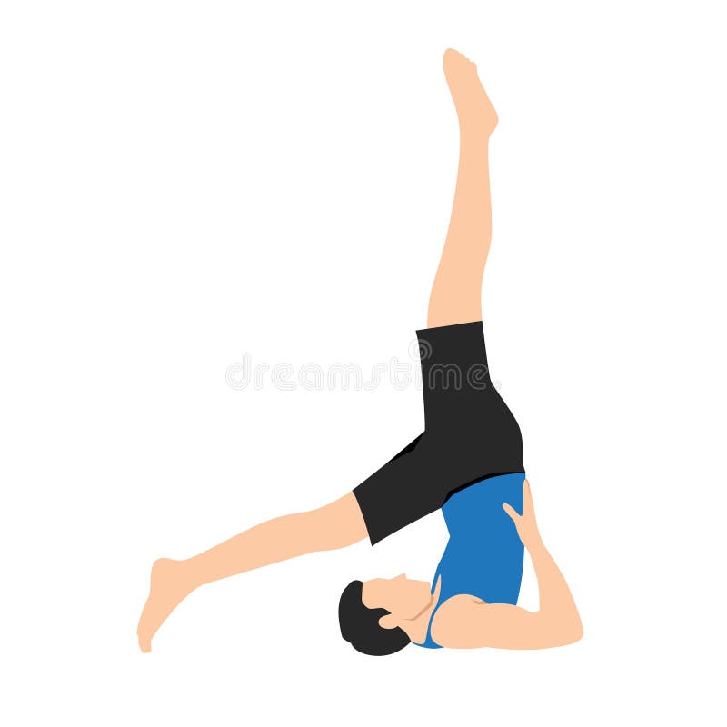 Yoga Shoulder Pressing Pose Cartoon Vector Illustration Stock Vector ...