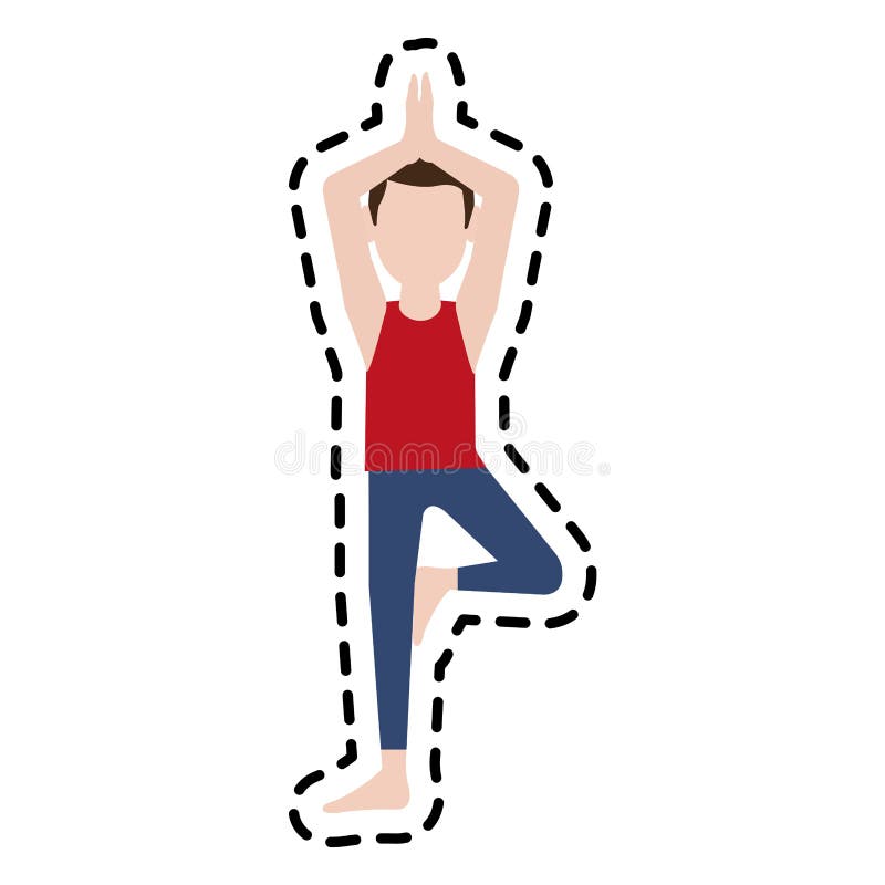 Man Doing Yoga Yogi Icon Image Stock Illustration - Illustration of ...
