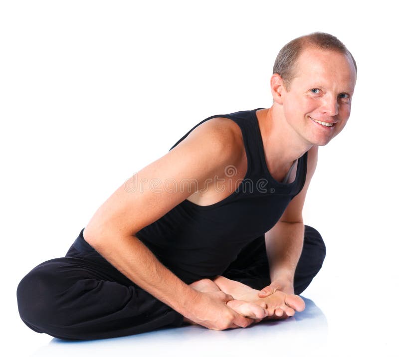 Man doing yoga stock image. Image of beautiful, color - 47740393