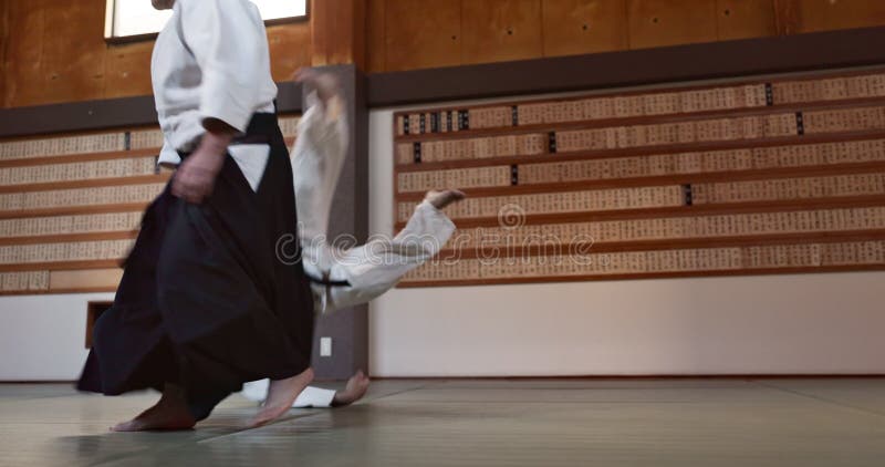 Man in Dojo with Sensei for Aikido Training, Fitness and Development ...