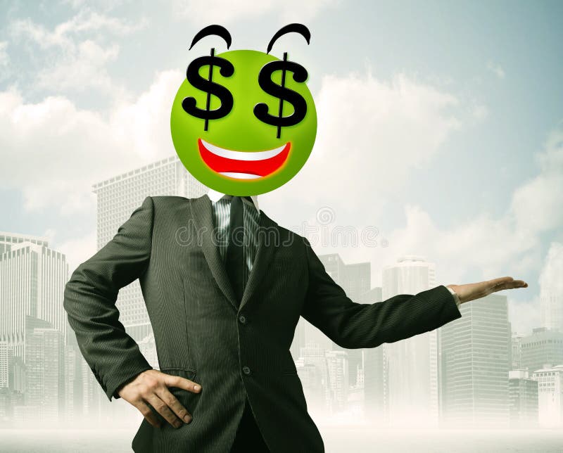 Man with Dollar Sign Smiley Face Stock Image - Image of smile, casual ...