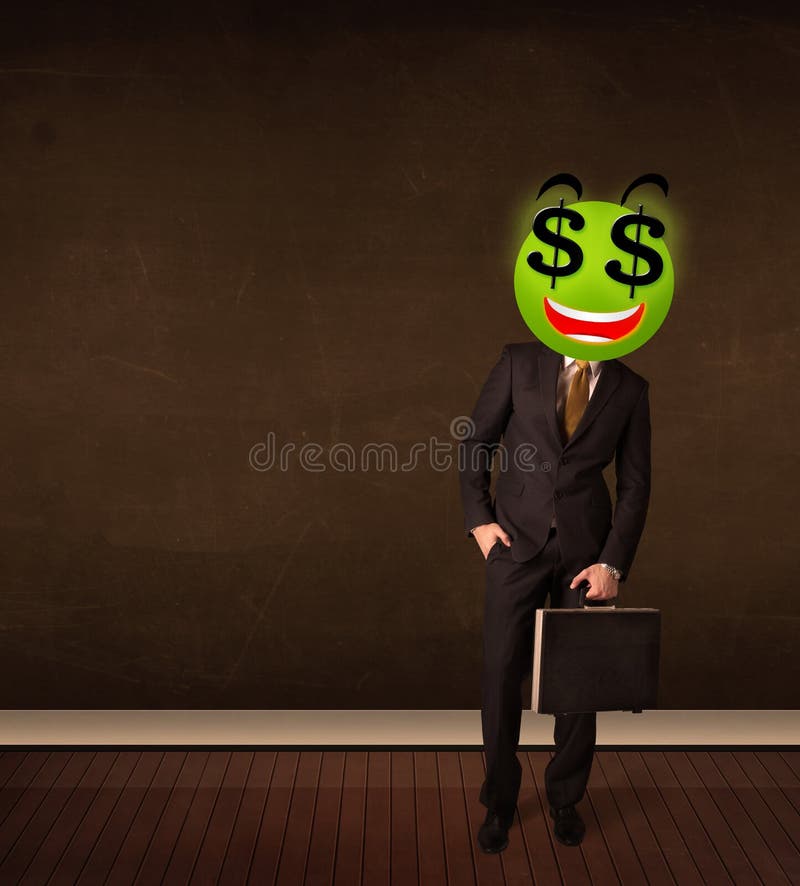 Man with Dollar Sign Smiley Face Stock Photo - Image of businessman ...