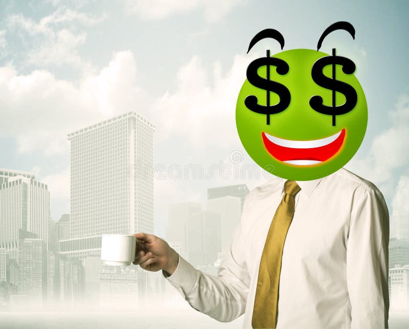 Man with Dollar Sign Smiley Face Stock Photo - Image of icon, money ...