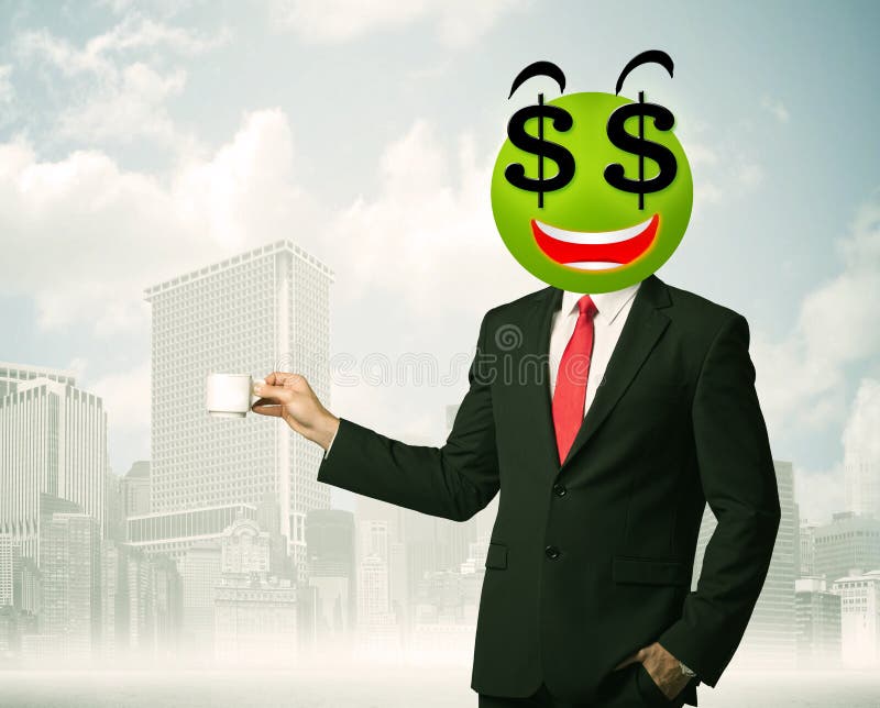Man with Dollar Sign Smiley Face Stock Image - Image of business ...