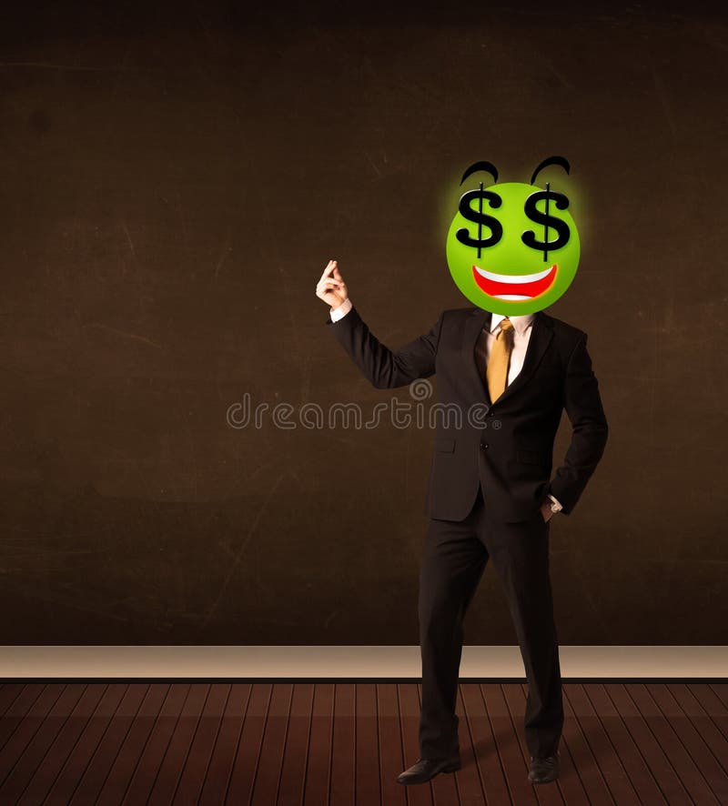 Man with Dollar Sign Smiley Face Stock Image - Image of head, emoticon ...