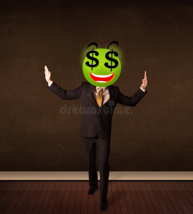 Man with Dollar Sign Smiley Face Stock Photo - Image of male, gesturing ...