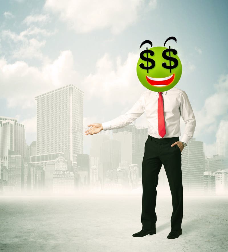 Man with Dollar Sign Smiley Face Stock Image - Image of face, feeling ...