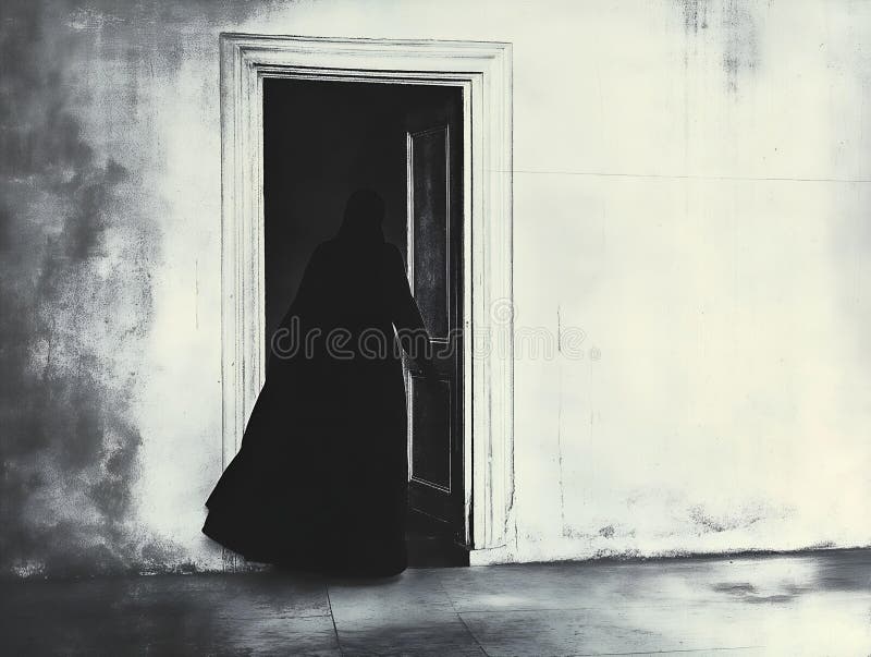 Man in Doorway, Dark Room, Light Streaming, Mysterious Figure, Shadowy ...