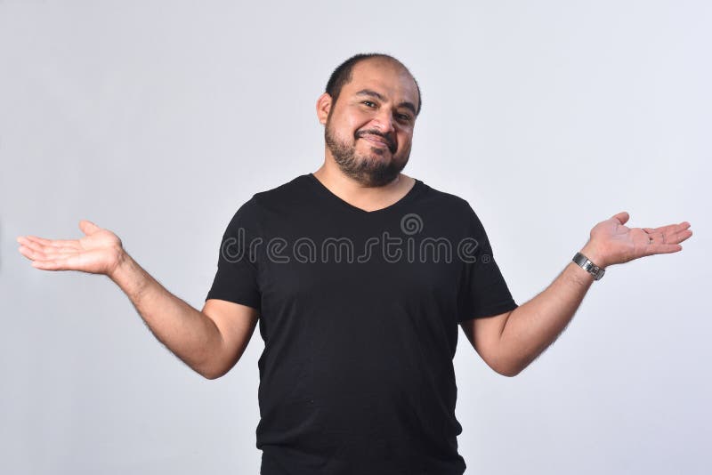 Man with Doubt or Confused Expression on White Background Stock Photo ...