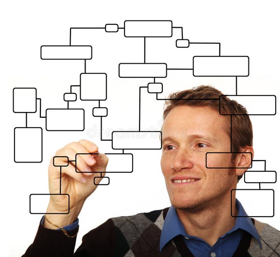 Man draw flowchart stock image. Image of educate, student - 17537497