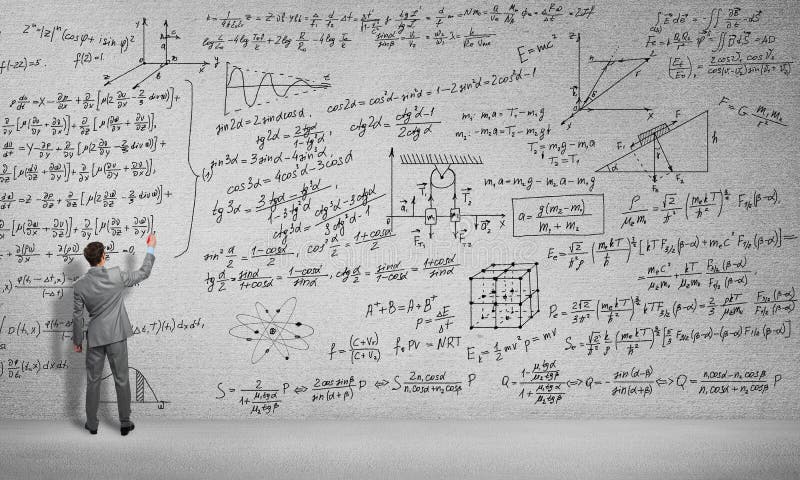 Man draw science formulas stock image. Image of algebra - 65310575