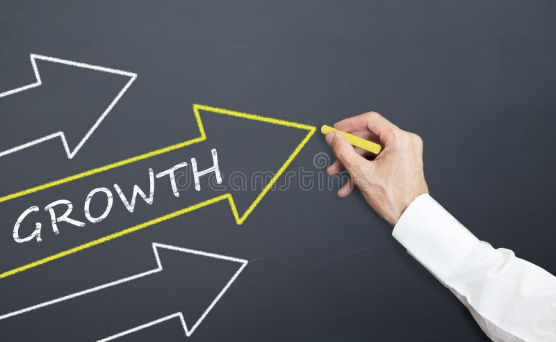 Man Drawing Arrow. Growth Concept Stock Image - Image of drawing ...