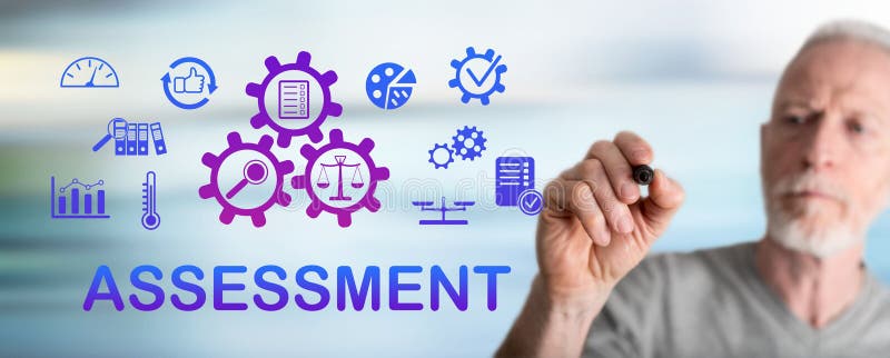 Man Drawing Assessment Concept Stock Photo - Image of person, business ...