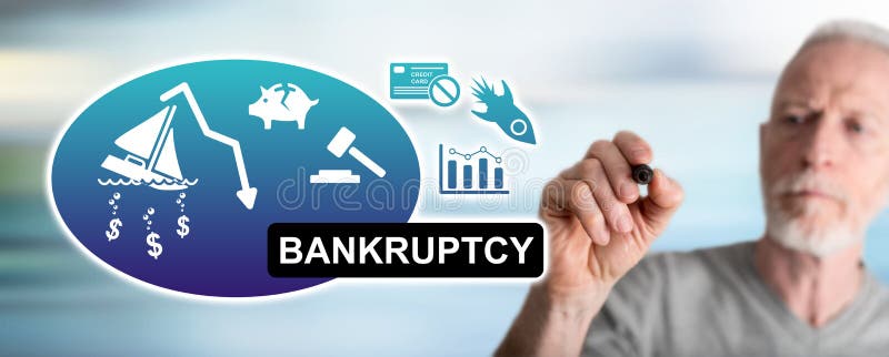 Man Drawing Bankruptcy Concept Stock Photo - Image of writing, drawing ...
