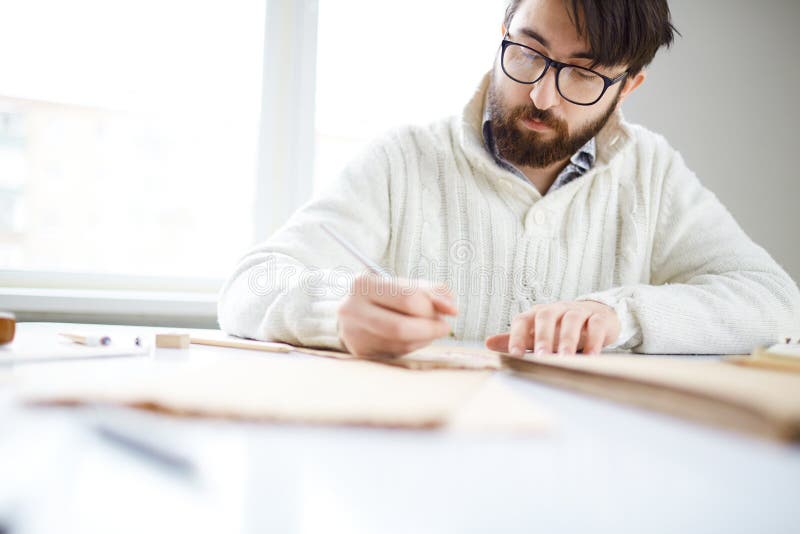 Man drawing stock photo. Image of pencil, drawing, people - 74913514