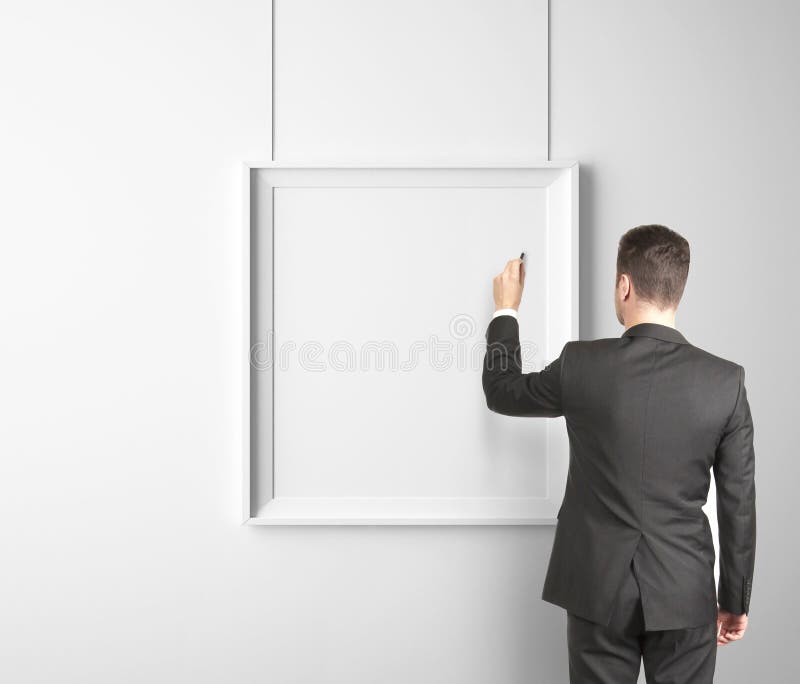 Man drawing stock image. Image of architecture, indoors - 29727861