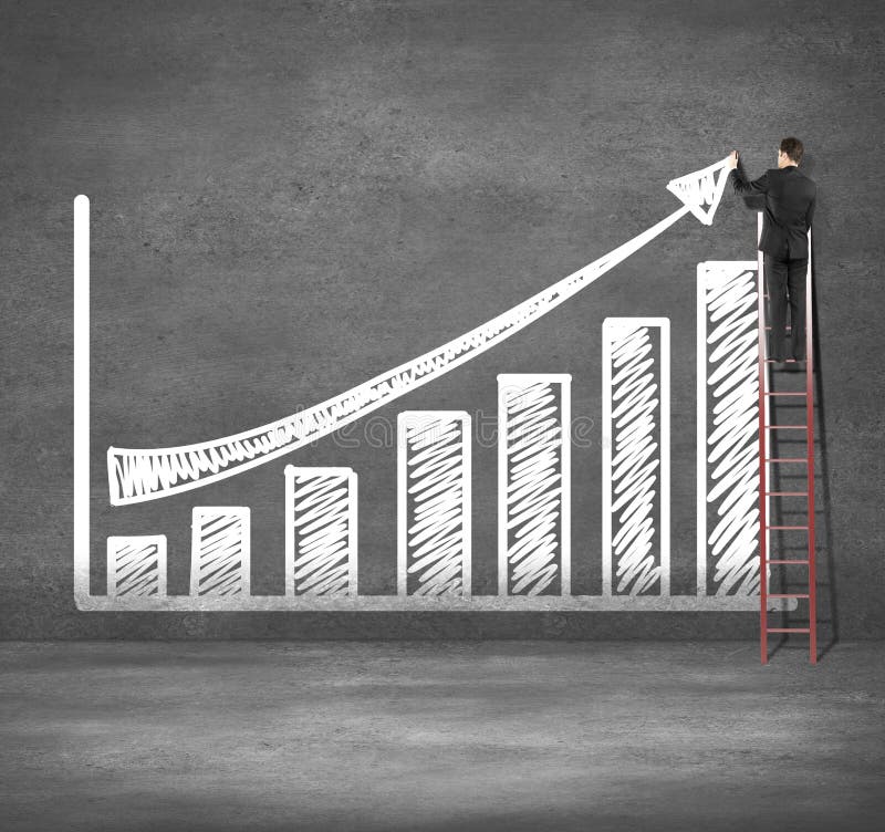 Drawing Chart Representing Growth Stock Image - Image of idea, graph ...