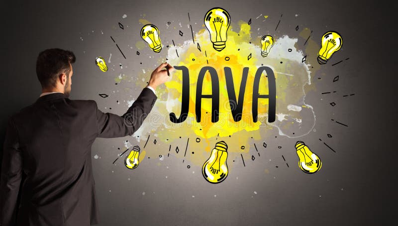 Man Drawing Colorful Light Bulb Stock Image - Image of network ...