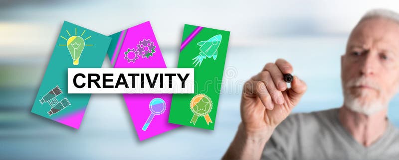 Man Drawing Creativity Concept Stock Image - Image of imagination ...