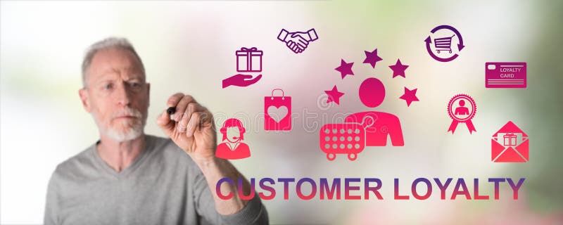 Man Drawing Customer Loyalty Concept Stock Illustration - Illustration ...