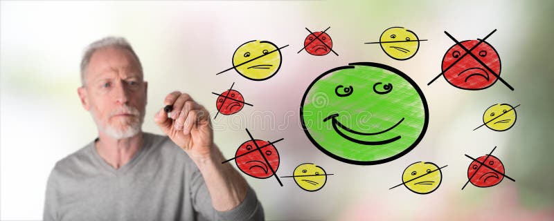 Man Drawing Customer Satisfaction Concept Stock Image - Image of ...