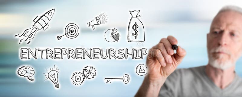 Man Drawing Entrepreneurship Concept Stock Image - Image of ...