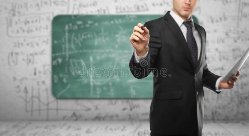 Man drawing formula stock image. Image of forward, education - 37663797