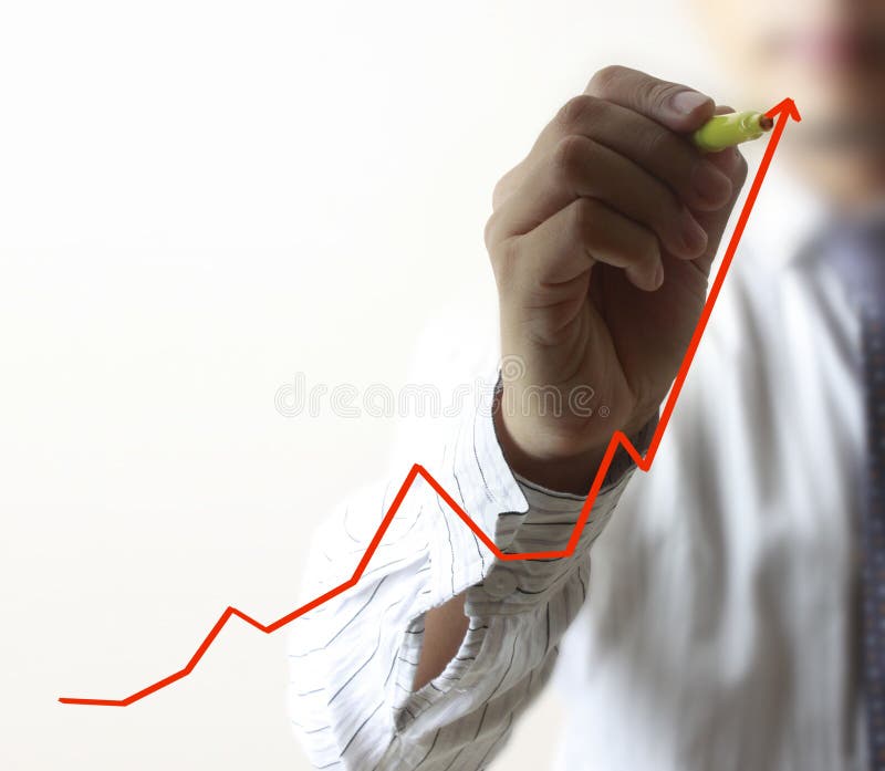 Man drawing a graph stock image. Image of control, drawing - 53059943