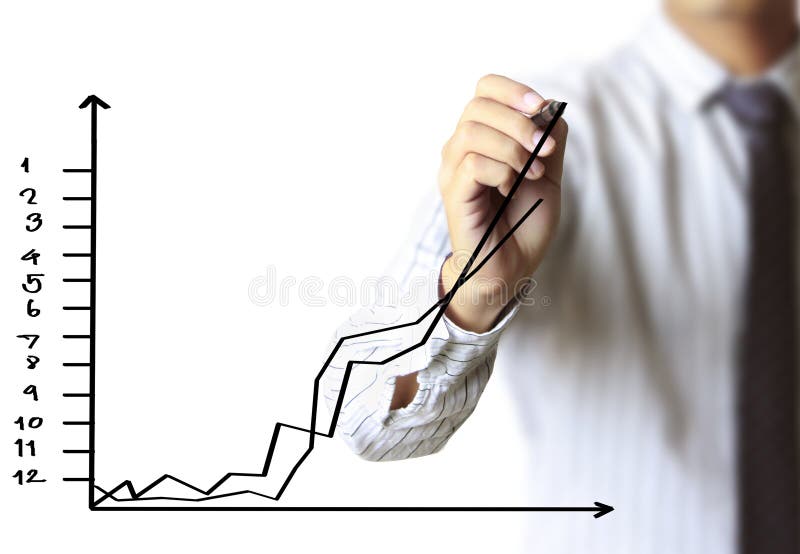 Drawing a graph stock illustration. Illustration of consultant - 38214068