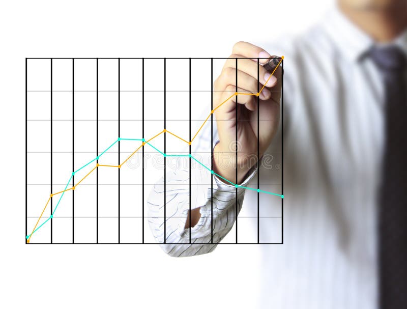Man drawing a graph stock image. Image of drawing, graph - 46413375